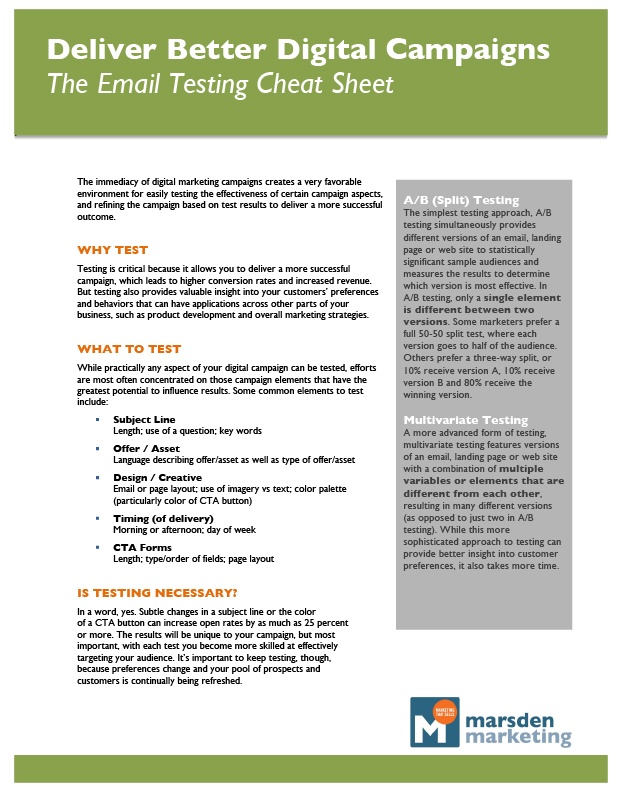 Deliver Better Digital Campaigns: The Email Testing Cheat Sheet